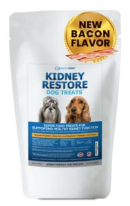 kidney restore bacon flavor dog treats: low protein dog treats for kidney health. kidney dog treats for kidney function for dogs. renal friendly low protein