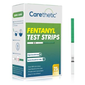 [25 pack] fentanyl test strips for rapid detection - carethetic fentanyl test kit - high sensitive & reliable quality, easy to use & read fts test strips