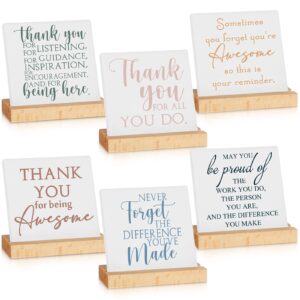 sieral 6 packs thank you gifts for coworkers appreciation gifts inspirational desk decor motivational desk signs for employee appreciation gifts team teacher nurse secretary(thanks,multicolor)