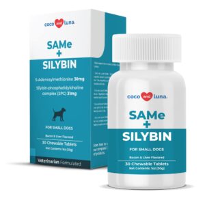 same and silybin for dogs - s-adenosyl-l-methionine, same for dogs, liver supplements for dogs, brain supplement for dogs, dog liver support supplement (same+silybin, small dogs (under 14 lbs))