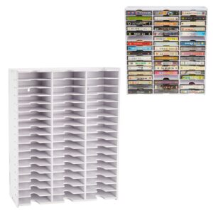 sanfurney 51-slot cassette tape storage, desktop rack audio tape organizer, wall-mounted cassette holder