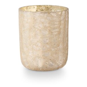 illume noble holiday winter white large crackle glass candle