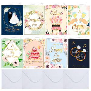 24 pcs wedding cards for bride and groom assorted wedding greeting cards with white envelopes wedding congratulations card bulk for bridal shower newlywed wedding congratulations, 4.5 x 6.2 inch