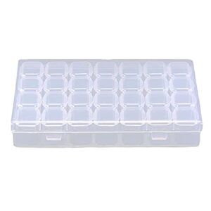 Diamond Painting Storage Containers, Qtopun 28 Grids Portable Bead Storage Container Plastic Organizer Box Craft Case for Fishing Tackles, Beads, Seeds, Art Crafts, Nail Diamond