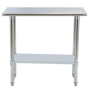 stainless steel work table w/undershelf,30" x 18" inch commercial kitchen work & prep table for for restaurant, home and hotel.