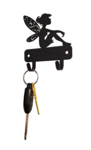 the metal peddler miniature fairy - key holder for wall - xs 3.5 inch - made in usa