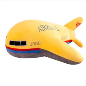 diewu plush stuffed airplane model toys, gifts for boys kids birthday gifts, aircraft stuffed pillow for christmas stocking filling(40cm,yellow)