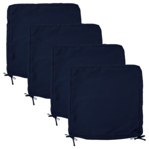 4pcs outdoor patio seat cushion back pillow replacement covers,fit for patio furniture sectional sofa chair conversation set,water-resistant fadeless slipcover,22lx22wx4h inch,navy-cover only