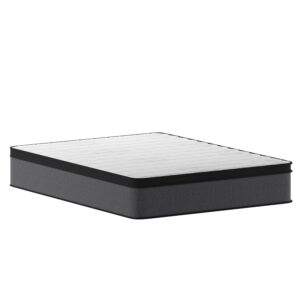 flash furniture capri comfortable sleep 13" euro pillow top hybrid pocket spring and foam mattress in a box, foam and spring hybrid mattress, queen