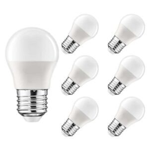 welitesim a15 led light bulbs 3w equivalent 25 watt daylight white 6000k e26 base 120v a15 3w bulbs for bedroom living room home office not dimmable (pack of 6) （Φ1.7*h3.1 inch