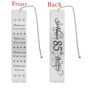 Jzxwan Happy 85th Birthday Gifts for Women Men, 85 Year Old Birthday Bookmark Gift for Her Him, 85 Birthday Presents Decorations