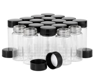 kesell 20ml 20-pack glass vials with screw caps small glass bottles for essential oil clear vials with lids