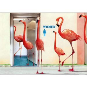 avanti press flamingo bathroom break funny feminine birthday card for woman / her