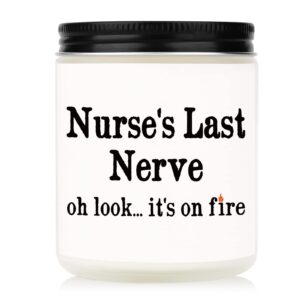 petalsun nurse gifts for women, nurse christmas gifts - handmade lavender natural soy wax candle (7oz) - cool nurse gift, rn gifts for nurses, nurse appreciation gifts