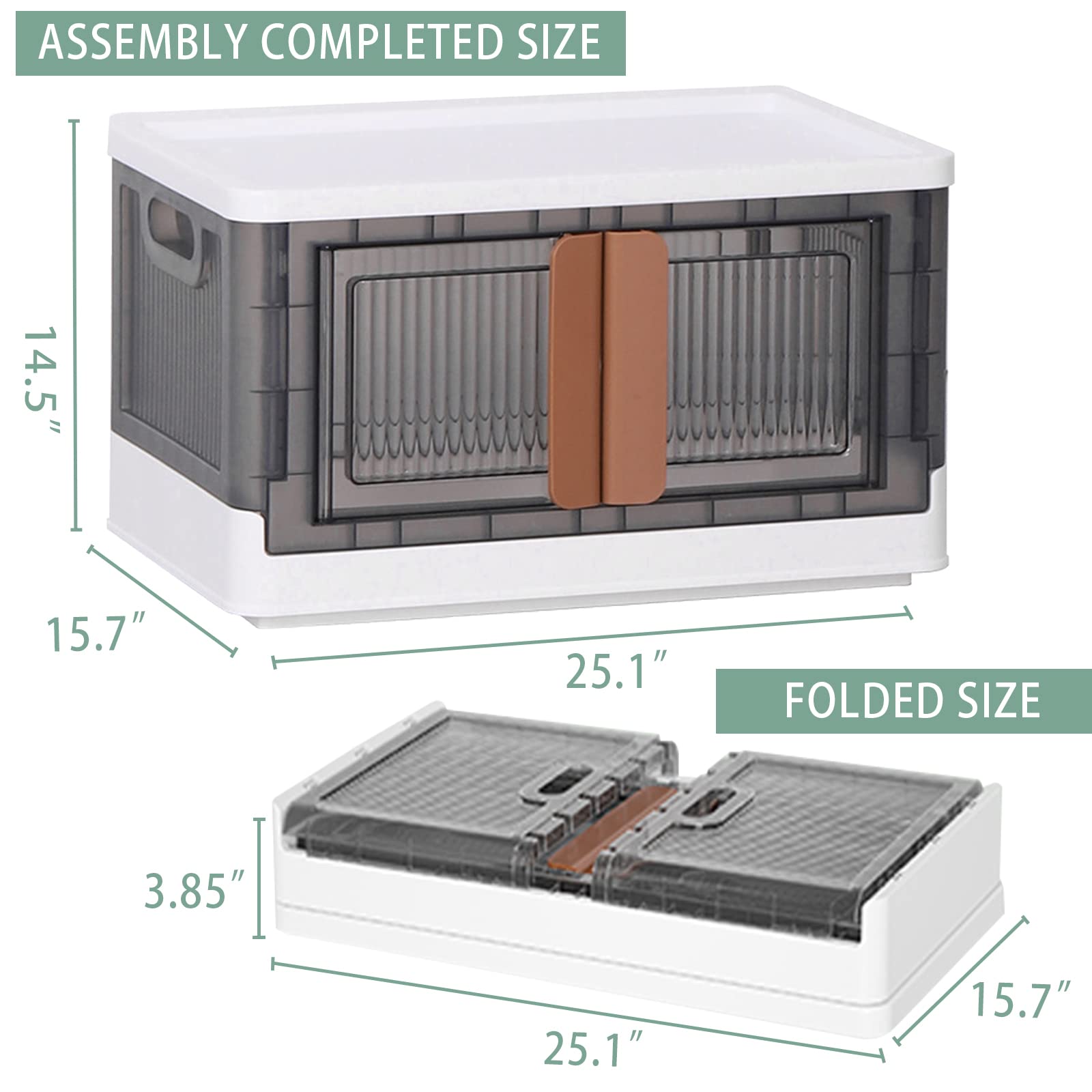 Luseba Storage Bins with Lids - Collapsible Plastic Storage