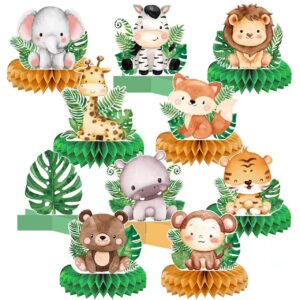 10 pcs baby jungle animals honeycomb centerpieces 3d table decorations for safari baby shower decoration for boy safari jungle birthday party decorations for kids baby shower decorations