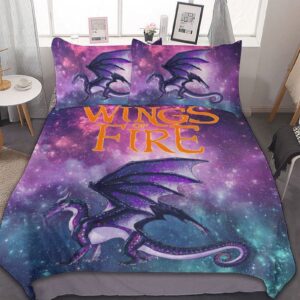 tzhimei 3-piece bedding set fire dragons wings ultra soft duvet cover with 2 pillowcase comforter sets 86"x70"