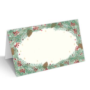 christmas table place cards, name cards, christmas place cards, food labels for christmas, new year party, table setting, blank food tent labels, banquet table cards, buffet food label, 25 pack（c04）