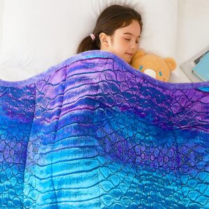 dreamcare kids weighted blanket 5 pounds, cooling weighted blanket kids, weighted blanket for kids, 36"x 48" toddler weighted blanket, soft weighted blankets, weighted blanket for toddler (mermaid)