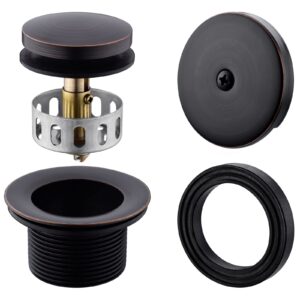 anpean brass tip-toe bath tub drain kit with basket strainer, oil rubbed bronze