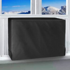 i frmmy waterproof insulated indoor air conditioner cover for inside window ac unit, 17''wx 13''hx 3.5''d- black