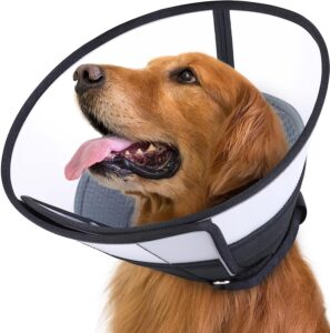 dog cone for dogs after surgery, soft dog recovery cone, breathable dog cones for large and medium small dogs,adjustable dog recovery collar for pets,wound healing safety e-collar (medium dog)