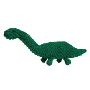 jax & bones dog rope toy for gentle chewers - 16" pull toy for dogs - jumbo tug of war toy for all breeds | brent the brontosaurus