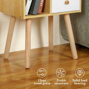 X-cosrack Wooden Small Nightstand with Storage Drawers Mid Century Modern Bedside Table with Vertical Open Storage Shelf and Solid Wood Legs, End Side Table for Bedroom Natural