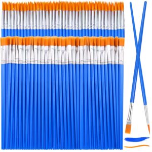 126 pcs small paint brushes bulk, kids paint brushes with flat and round pointed paint brushes set, craft brushes for classroom acrylic oil watercolor canvas face painting