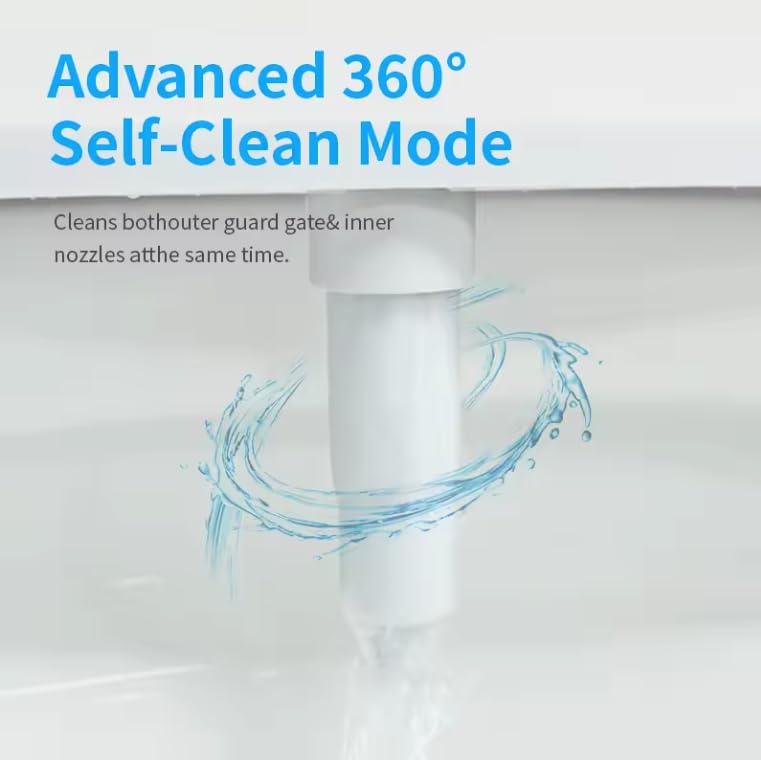 Toilet Seat Bidet Attachment Fresh Water Spray Non-Electric Bidet Toilet Attachment in White with Self Cleaning Nozzle