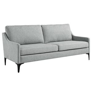 modway eei-6019-lgr corland upholstered fabric sofa, light gray