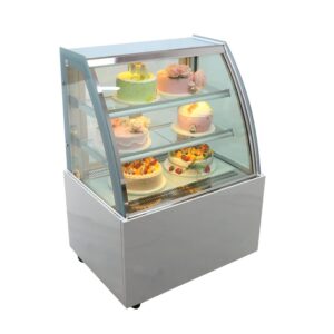 haywhnkn 48inch refrigerated display case floor type commercial cake cooler showcase bakery cabinet display with demist equipment 220v