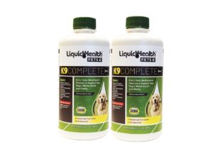 liquidhealth 32 oz k9 complete 8-in-1 liquid multivitamin for dogs & puppies, all in one complete formula, senior puppy dog diet, canine vitamins, skin and coat, joint health, immune support (2 pack)