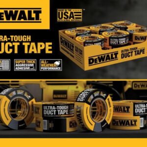 DEWALT Ultra-Tough Black Duct Tape, Single Roll, 1.88 in x 30 yd