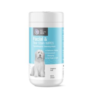 pet health pros dog eye wipes tear stain remover for dogs & cats - cat and dog tear stain remover wipes - cat eye wipes to clean tear stains, crust and dirt - fragrance free eye wipes for dogs - 60 ct