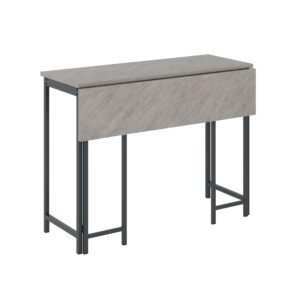 sauder north avenue table with drop leaf, faux concrete finish