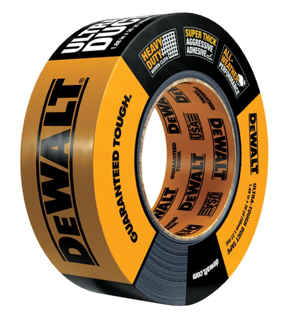 DEWALT Ultra-Tough Black Duct Tape, Single Roll, 1.88 in x 30 yd