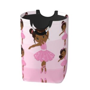 gbuzozie cute african american black girl laundry hamper storage basket toys clothes organizer bin for home bathroom bedroom dorm nursery, 52l