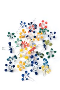 daisy decorative gems, flower glass beads - thicker and consistently sized (1/4" to 3/8" inches) assorted colors (30 pack)