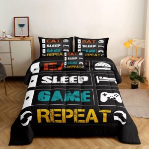 rowadalo 6 pieces gaming bedding set for boys gamer comforter set full size,game controller comforter for boys kids teen 3d gamepad microfiber bedding sets 6 pieces bed in a bag sets-h5008,full