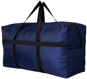 yikithom extra large storage duffle bag with zippers and handles, heavy duty blue big long travel bag -42x23x13.5inch