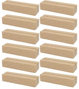 tinsky 12 pack wood place card holders wooden stands for acrylic signs table number stands picture holders for wedding dinner home party events decoration christmas decoration (wood)