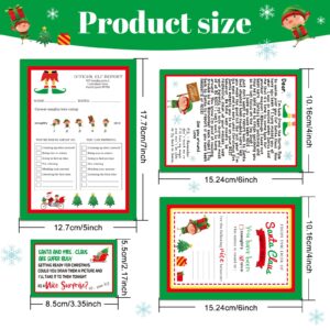 52 Pcs Elf Notes and 2 Elves Notice Naughty or Nice Behavior Checklist Stationary Paper 3 Elf Bonus Letter and Elf Reports Set Elf Christmas Note Cards for Christmas Student Kid Preschool (Classic)