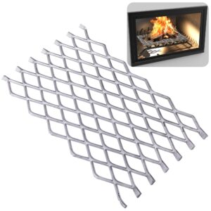 fireplace grate ember retainer,12x7inches steel fireplace ember retainer mesh,metal ember retainer for use on fireplace grates (small)