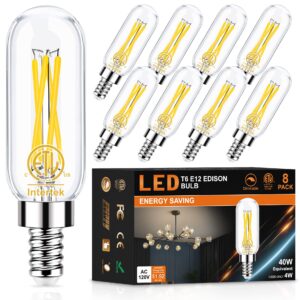 hansang e12 candelabra led light bulbs, 40w equivalent, 4000k natural daylight, dimmable e12 small base edison bulbs for ceiling fan, type b chandelier light bulbs, 120v, cri85+, 400lm, 8 pack