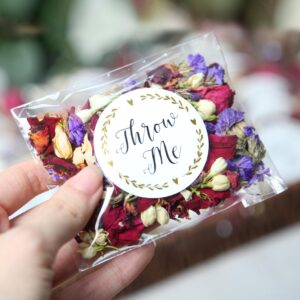 rainbowpana 50 pack biodegradable confetti, dried flower petals, biodegradable flower petals for weddings, wedding confetti, wedding send off ideas, flower confetti, wedding exit ideas - mix petals …