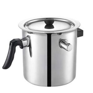 lsqxss 304 stainless steel double layer milk pot,2.5l constant temperature soup pot for induction cooker and gas tove,automatic whistle hot milk pot,durable soup pot with anti-scalding handle