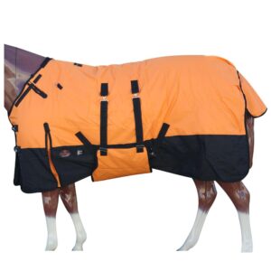 orange 75 in hilason 600d winter waterproof poly horse blanket belly wrap | horse sheet | horse turnout sheet | horse sheets for winter | waterproof turnout sheets for horses