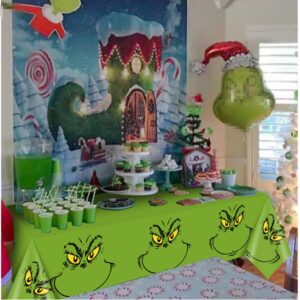 aolime 3 PCS Christmas Tablecloth Merry Christmas Tablecloth Green Tablecover for Christmas Party Christmas Table Decorations Christmas Party Decor Home Decor