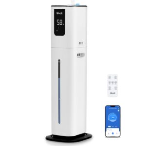 levoit oasismist 1000s (10l) smart humidifier for home large room bedroom, last 100 hours suitable for indoor plant, cover up to 600ft², easy top fill, remoter & voice control, auto mode, quiet, white